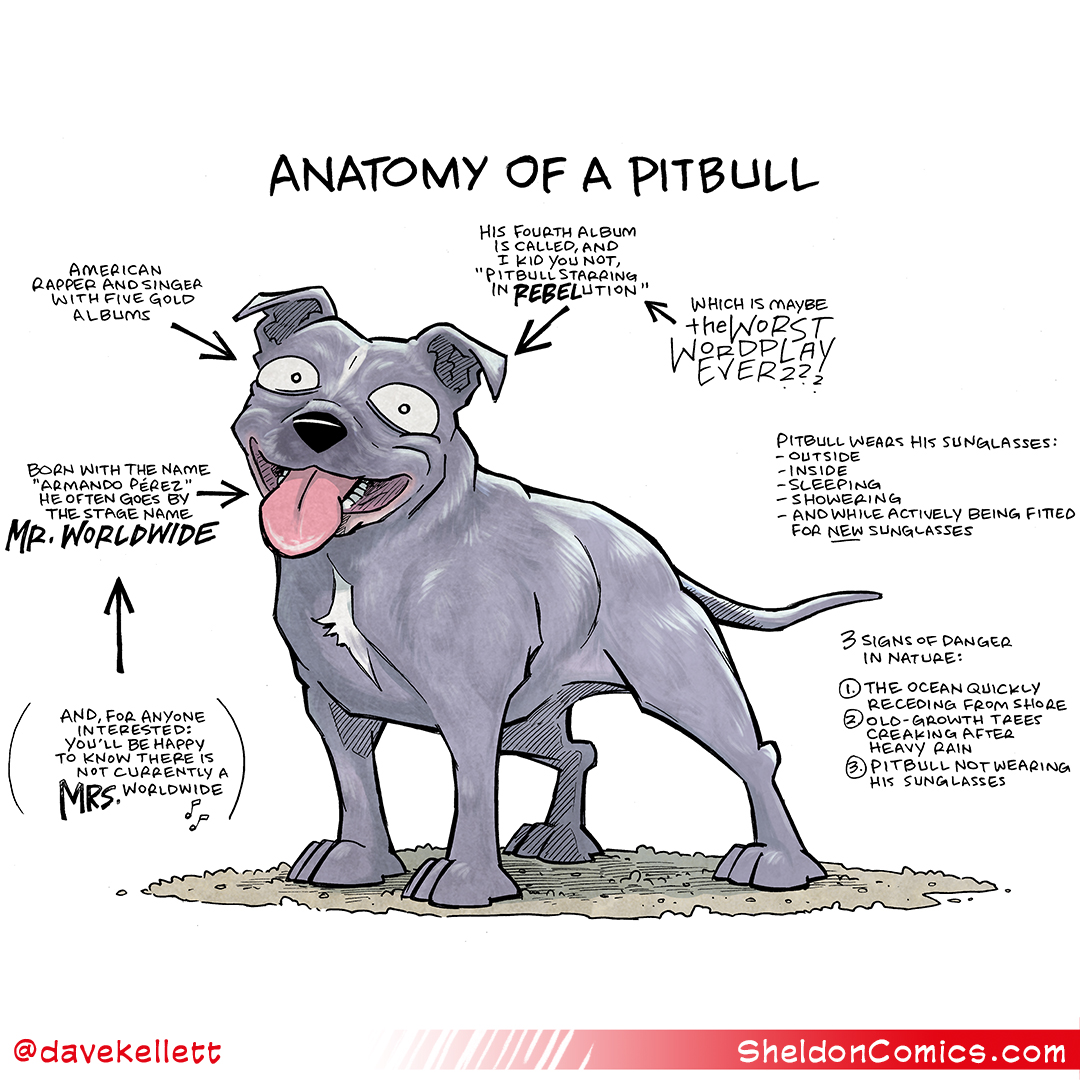 Anatomy of a Pitbull - Sheldon® Comic Strip