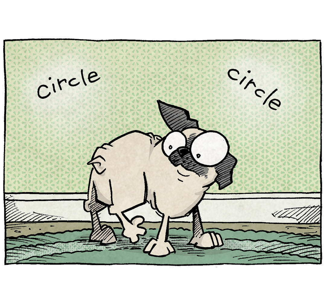 Dog Circling - Sheldon® Comic Strip