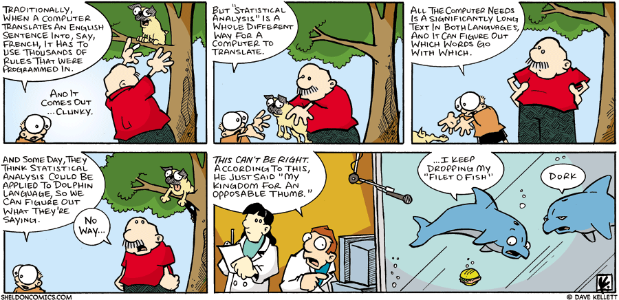 Statistical analysis and decoding language... - Sheldon® Comic Strip