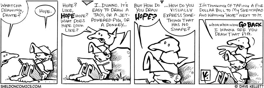 How do you draw hope? - Sheldon® Comic Strip