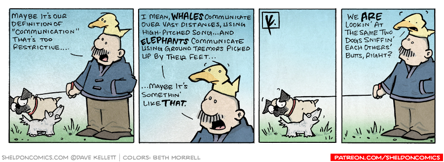What's a dog's form of communication? - Sheldon® Comic Strip