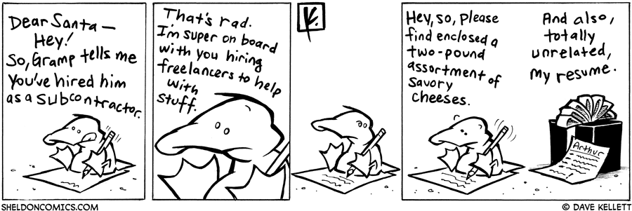 What is Arthur writing? - Sheldon® Comic Strip