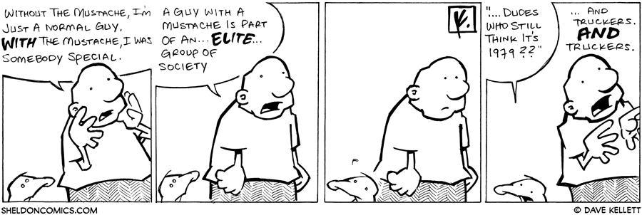 Why does Gramp think he was special with a mustache? - Sheldon® Comic Strip