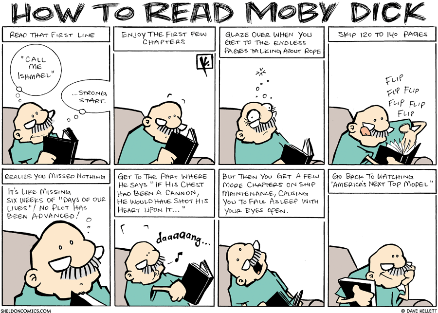 How do you read Moby Dick? - Sheldon® Comic Strip