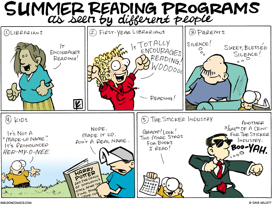 What does the summer reading program mean to you? - Sheldon® Comic Strip