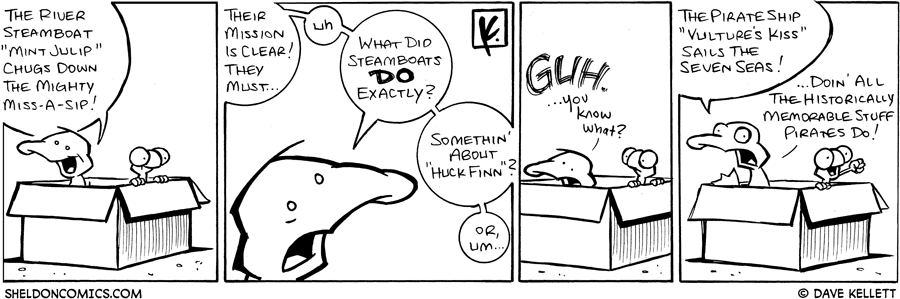 What does the steamboat "Mini Julip" do? - Sheldon® Comic Strip