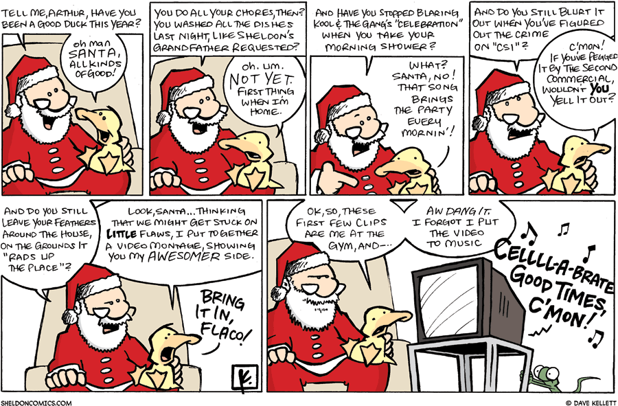 Has Arthur been a good duck this year? - Sheldon® Comic Strip