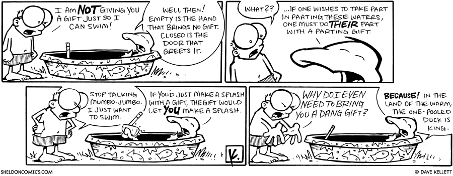 What does Sheldon think about giving a gift to get in the pool ...