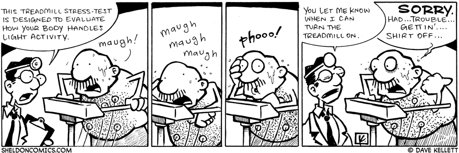 What is this treadmill stress-test? - Sheldon® Comic Strip