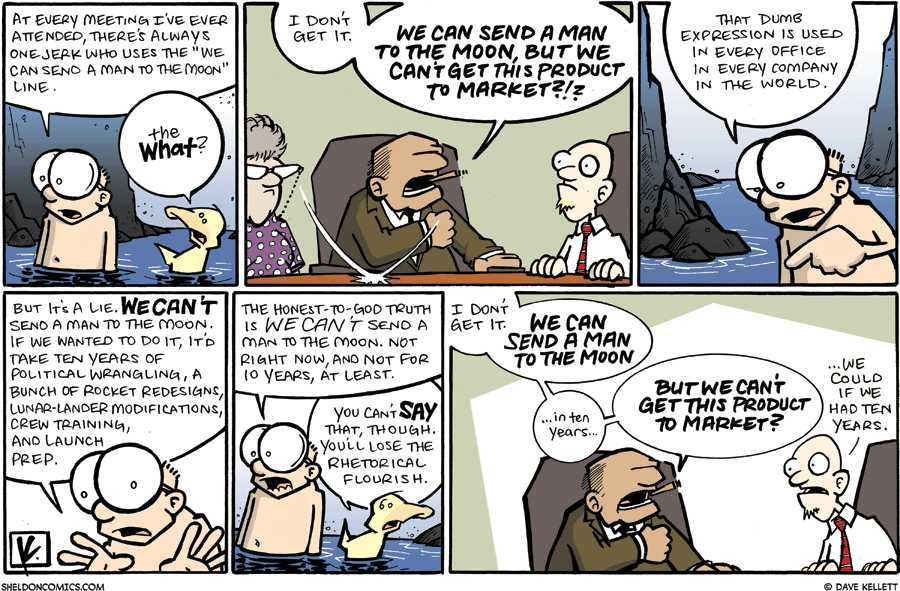 At every meeting I've ever attended, there's always one jerk who... - Sheldon® Comic Strip