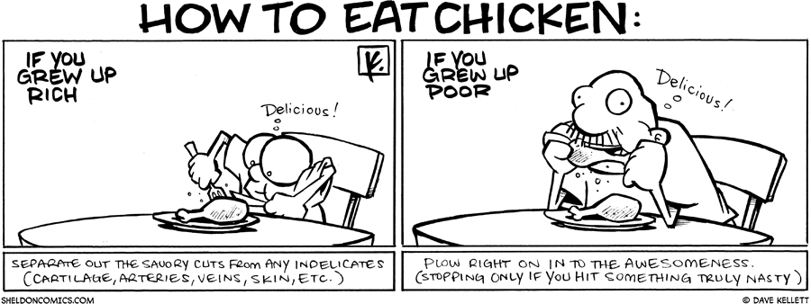 How to eat chicken... - Sheldon® Comic Strip