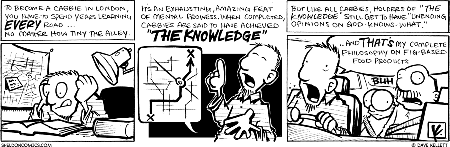 What does it mean to be a Cabbie in London? - Sheldon® Comic Strip