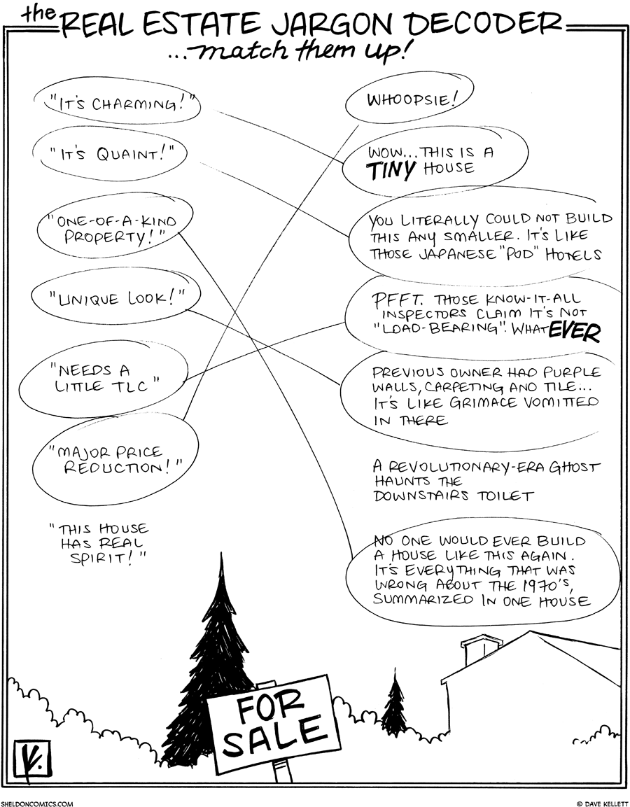 Real Estate jargon actually means... - Sheldon® Comic Strip