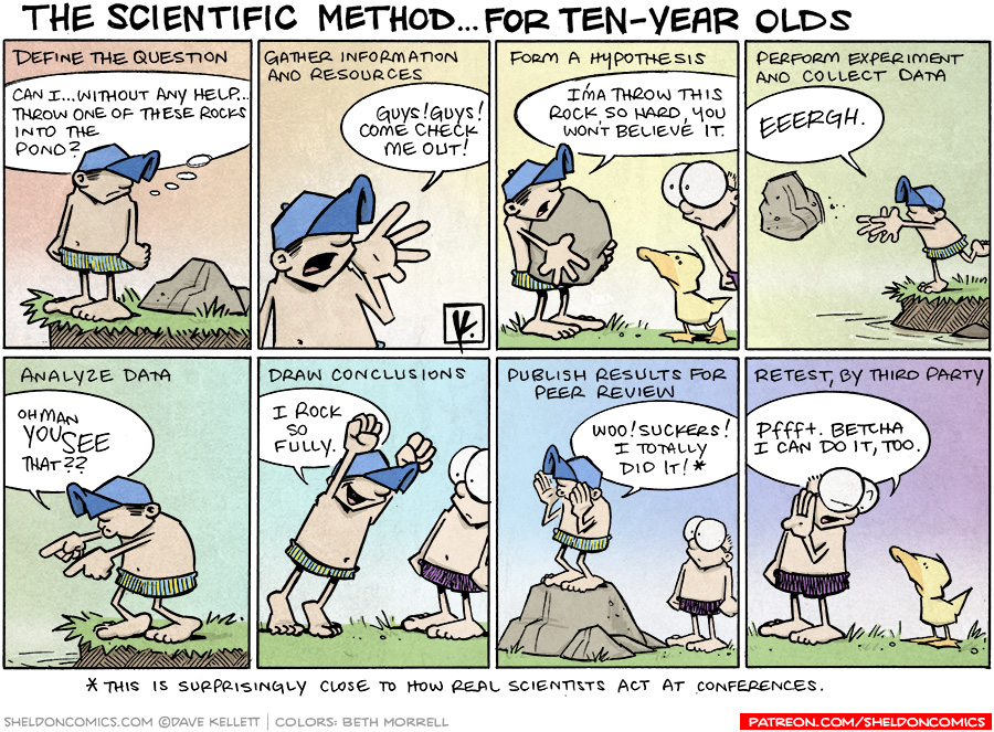 What is the scientific method for ten-year olds? - Sheldon® Comic Strip