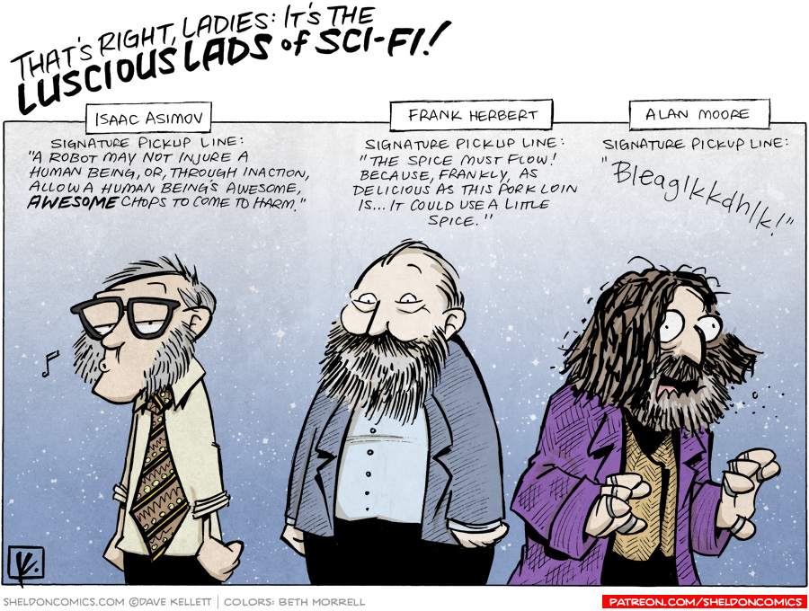 Who are the luscious lads of Sci-fi? - Sheldon® Comic Strip