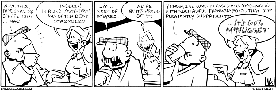 What coffee does Gramps discover? - Sheldon® Comic Strip