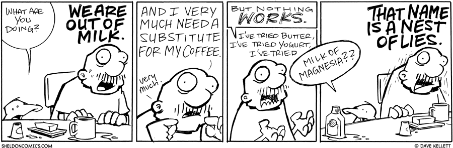 What are you doing with your coffee Gramps? - Sheldon® Comic Strip