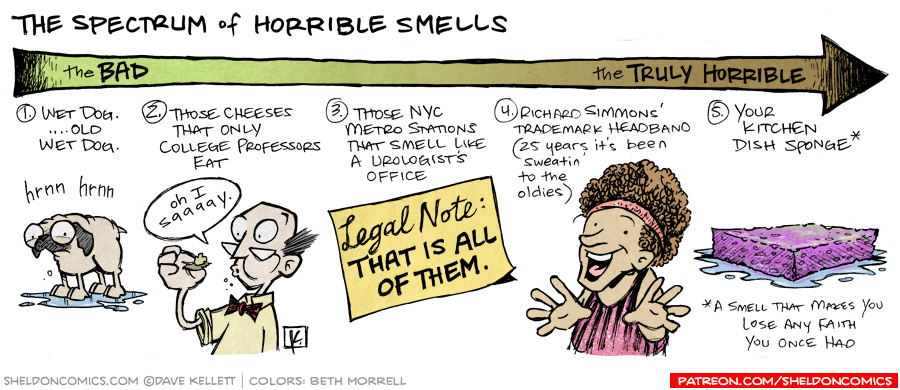 What would be on the spectrum of horrible smells? - Sheldon® Comic Strip