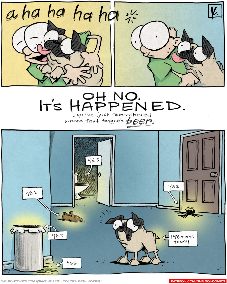 Oso licks Sheldon and... - Sheldon® Comic Strip