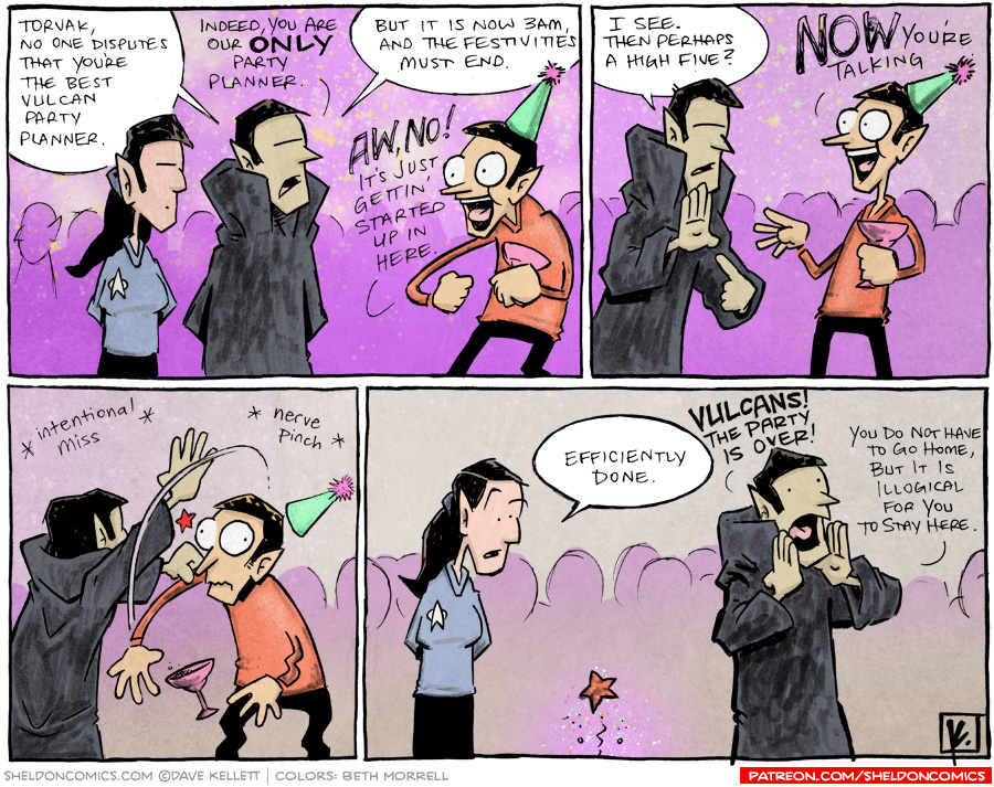 Who's the best Vulcan party planner? - Sheldon® Comic Strip