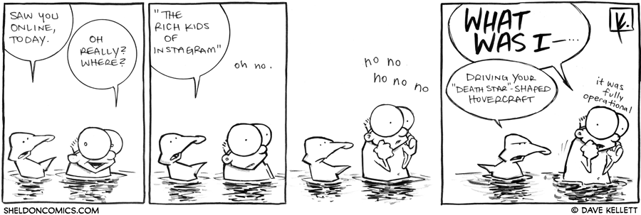 Where did Arthur see Sheldon online today? - Sheldon® Comic Strip