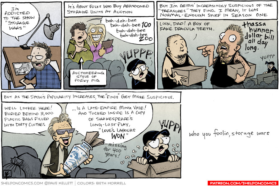 What TV show is Dave addicted to? - Sheldon® Comic Strip
