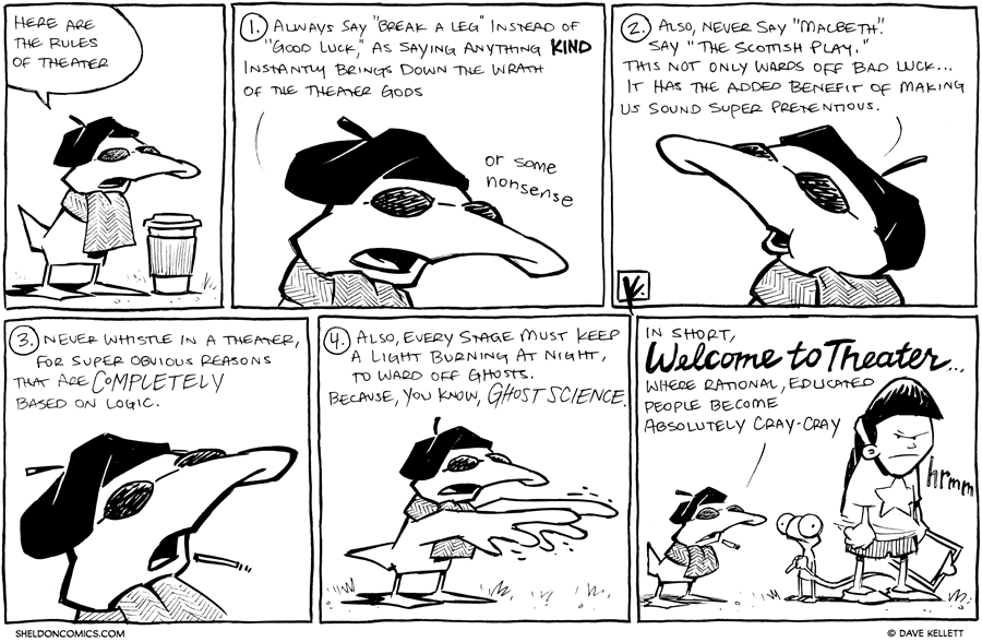Here are the rules of theater... - Sheldon® Comic Strip