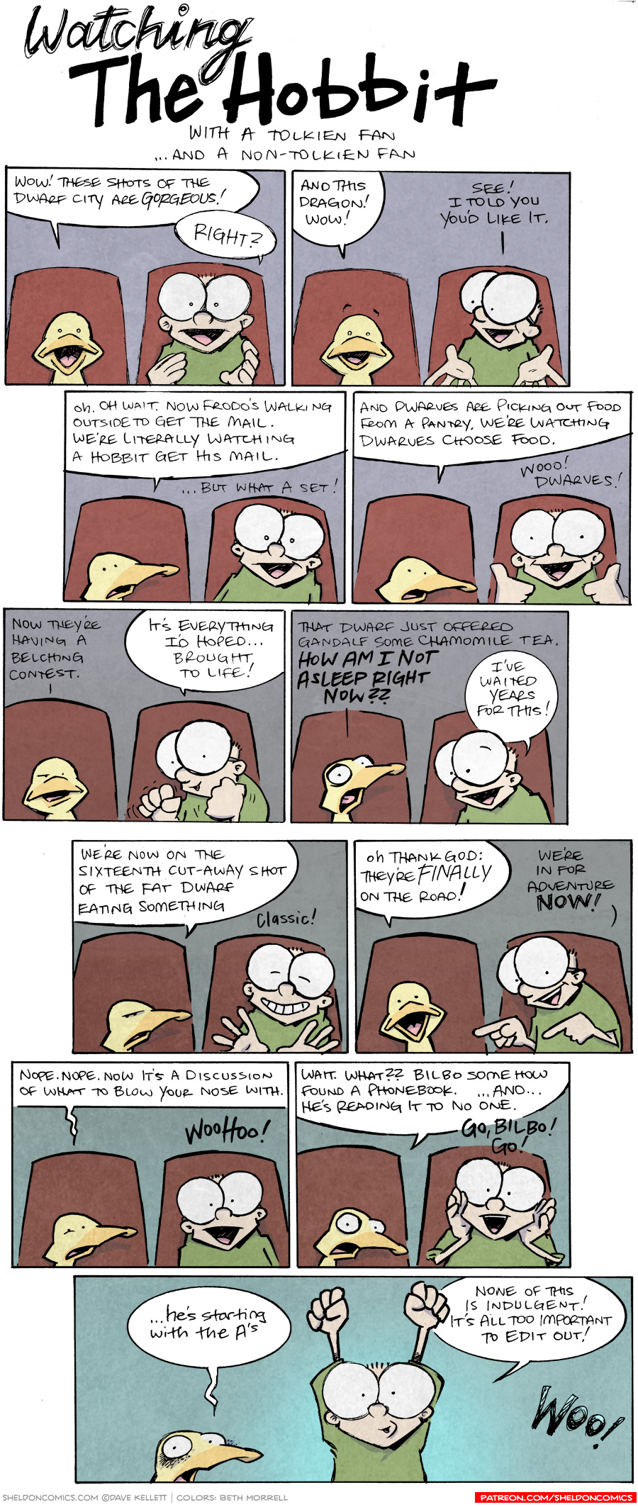 Watching the Hobbit... - Sheldon® Comic Strip