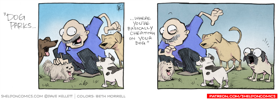 Dog parks... - Sheldon® Comic Strip