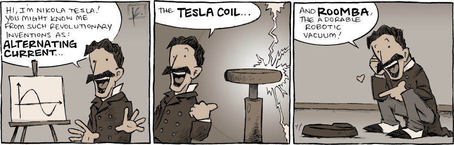 Hi, I'm Nikola Tesla and you... - Sheldon® Comic Strip