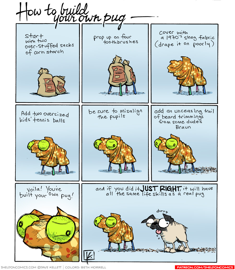 How To Build Your Own Pug - Sheldon® Comic Strip