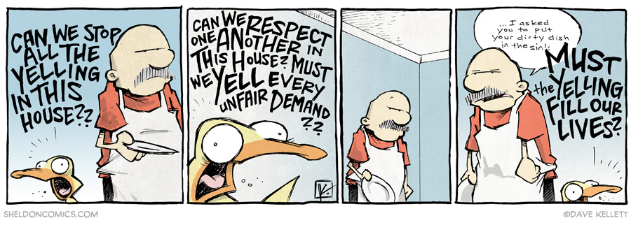 All the Yelling - Sheldon® Comic Strip
