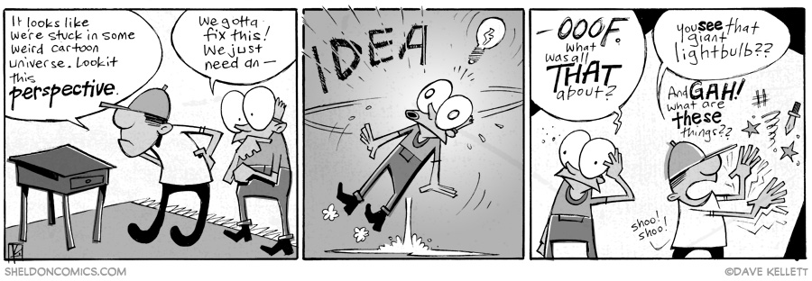 The Unspoken Cartoon Truth: Ideas Hurt - Sheldon® Comic Strip