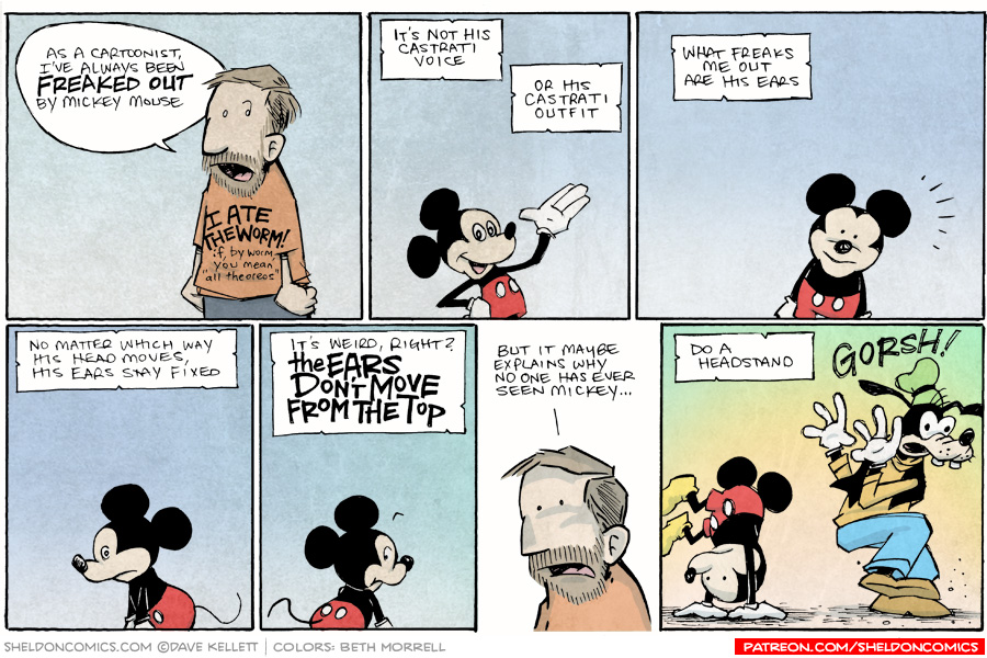 Mickey Mouse Has Always Freaked Me Out - Sheldon® Comic Strip