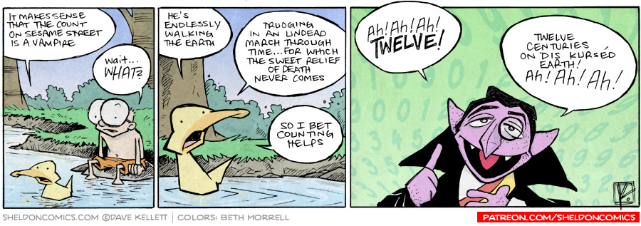 Sesame Street's The Count: A Vampire? - Sheldon® Comic Strip
