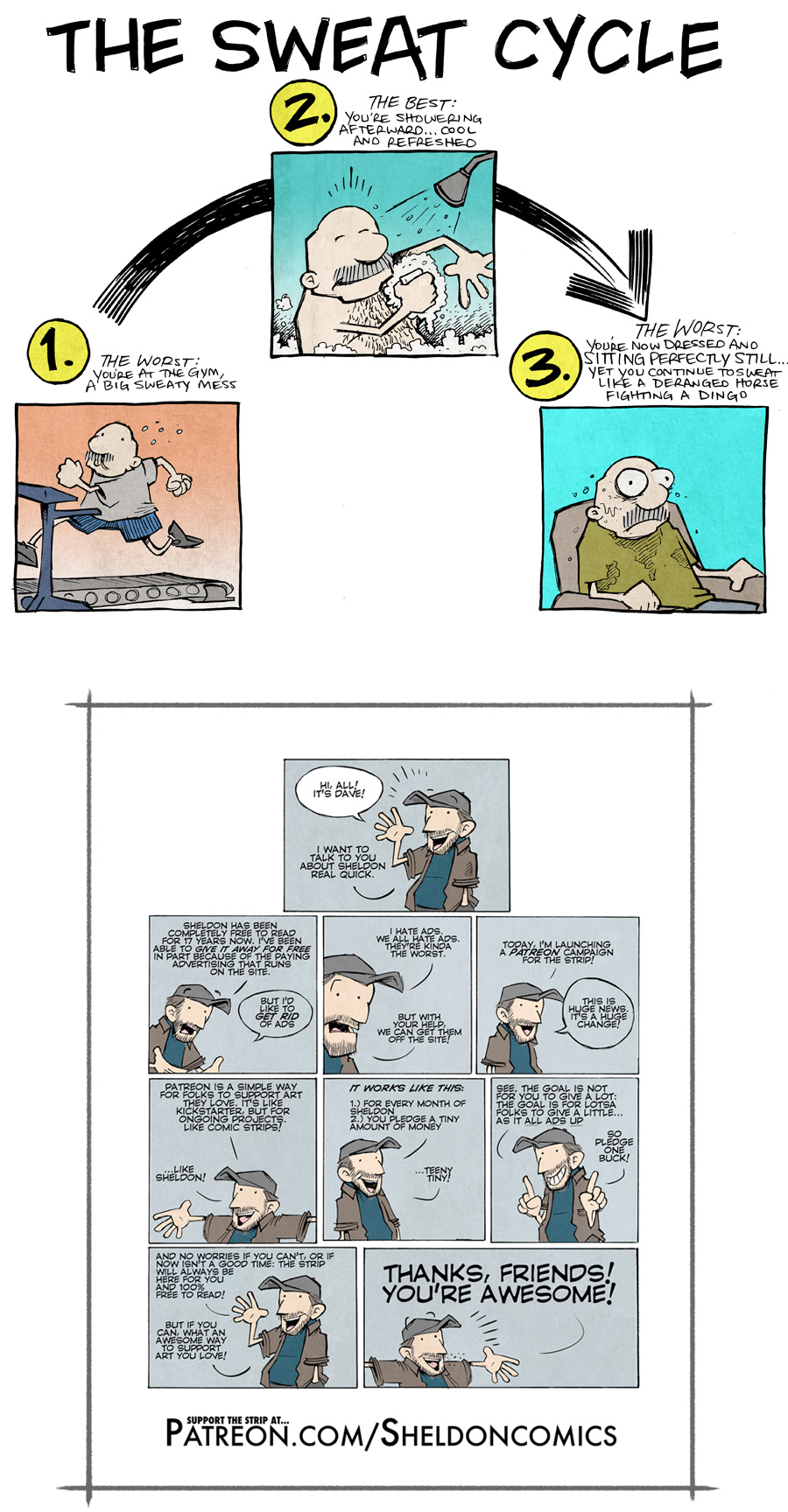 The Sweat Cycle - Sheldon® Comic Strip