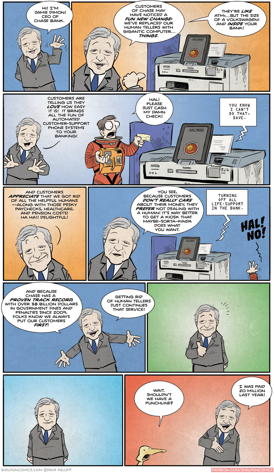 Chase Bank: "The People's Bank...for People!" - Sheldon® Comic Strip