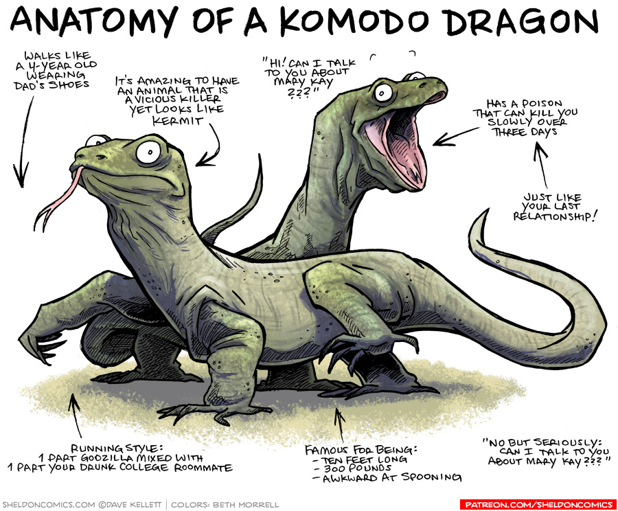 Anatomy of a Komodo Dragon - Sheldon® Comic Strip