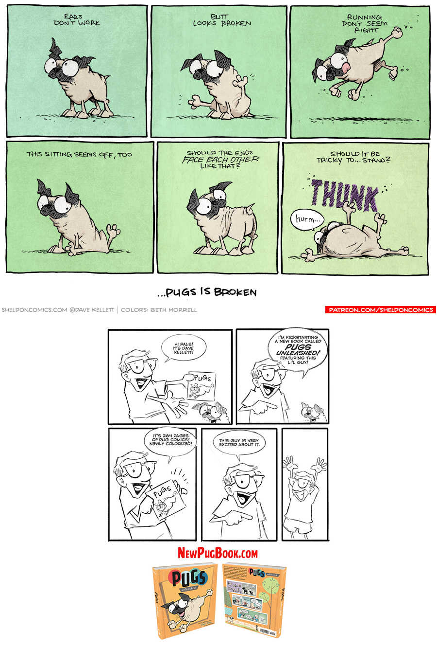 Pugs is broken - Sheldon® Comic Strip