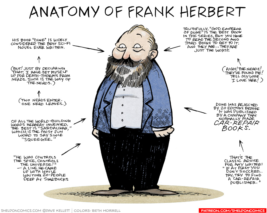 Anatomy of Frank Herbert - Sheldon® Comic Strip