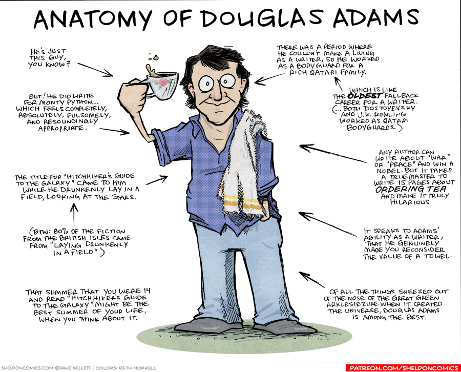 Anatomy of Douglas Adams - Sheldon® Comic Strip