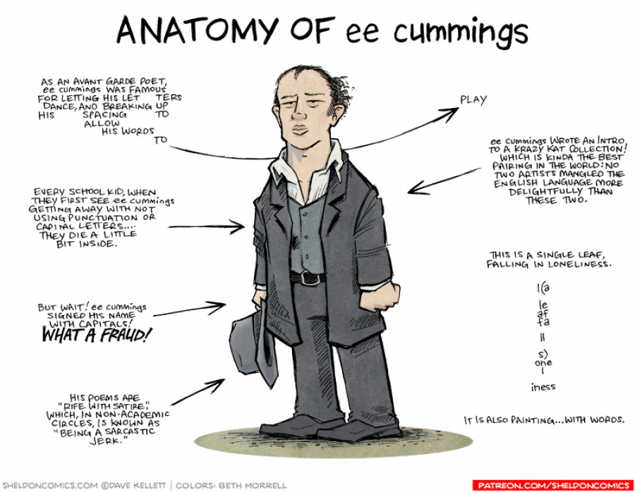 Anatomy of ee cummings - Sheldon® Comic Strip