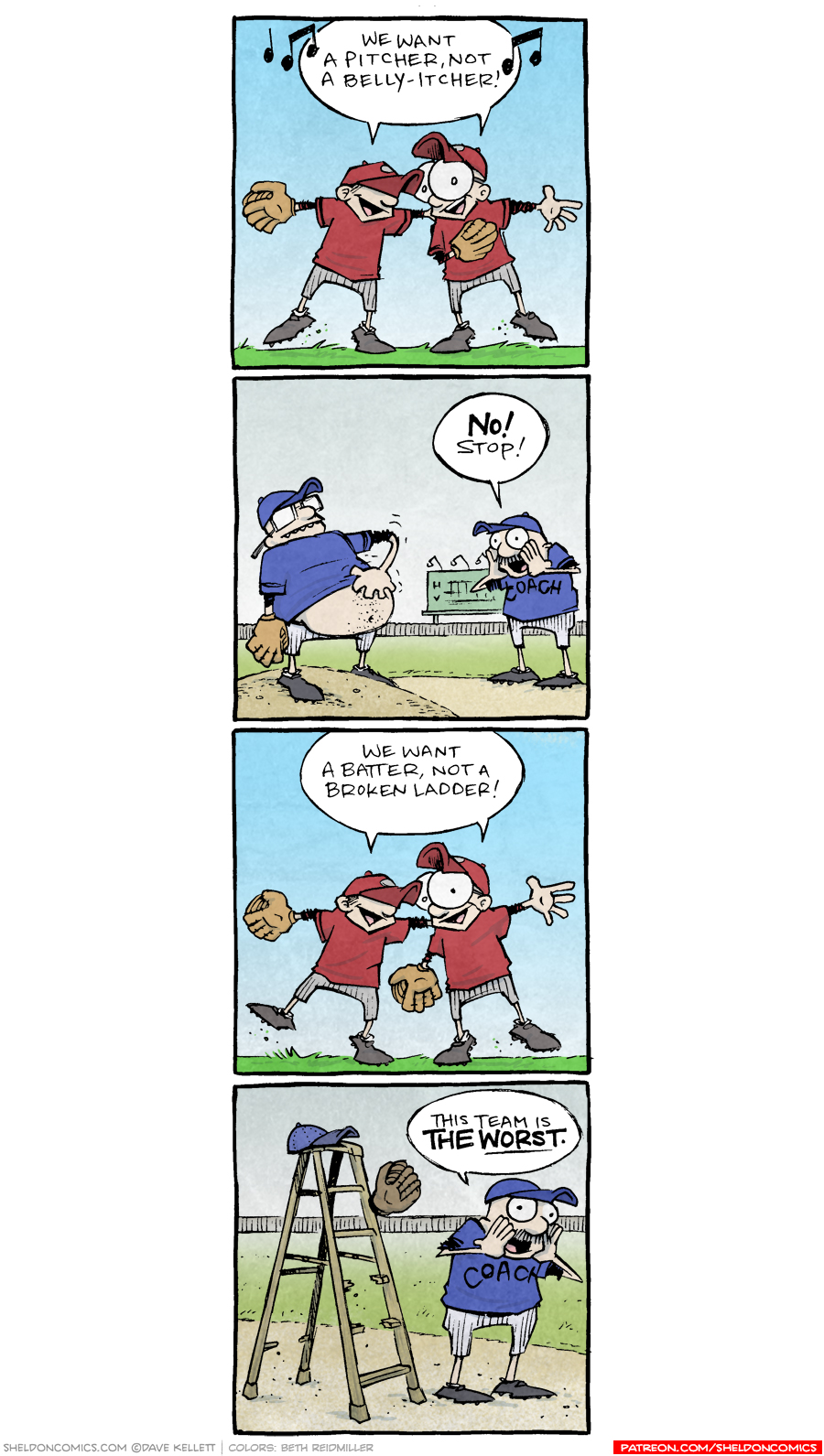 We Want a Pitcher - Sheldon® Comic Strip