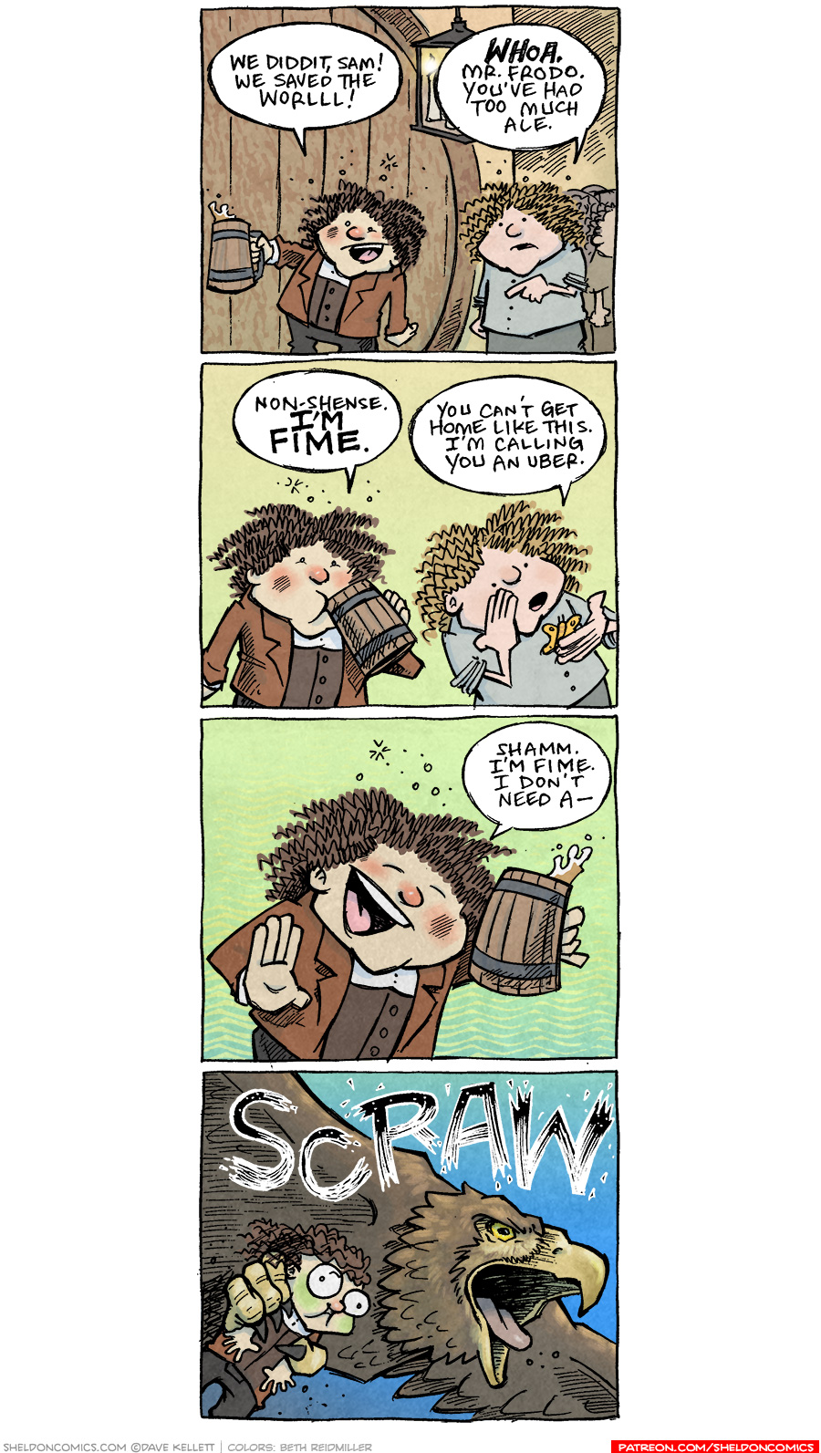 Drunk Frodo - Sheldon® Comic Strip