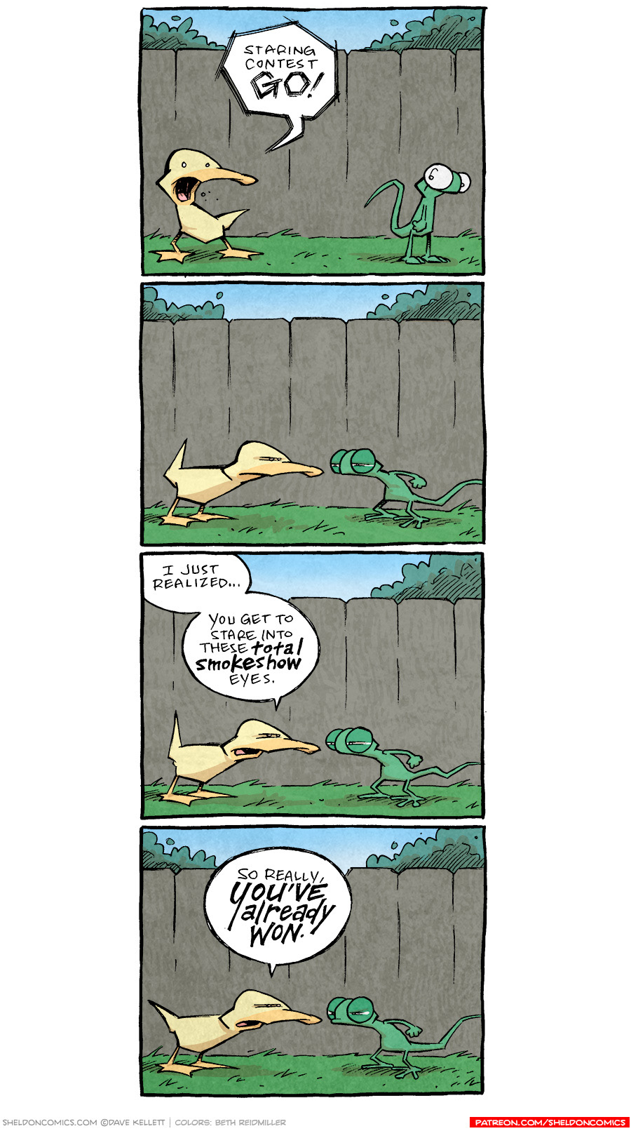 Staring Contest! - Sheldon® Comic Strip