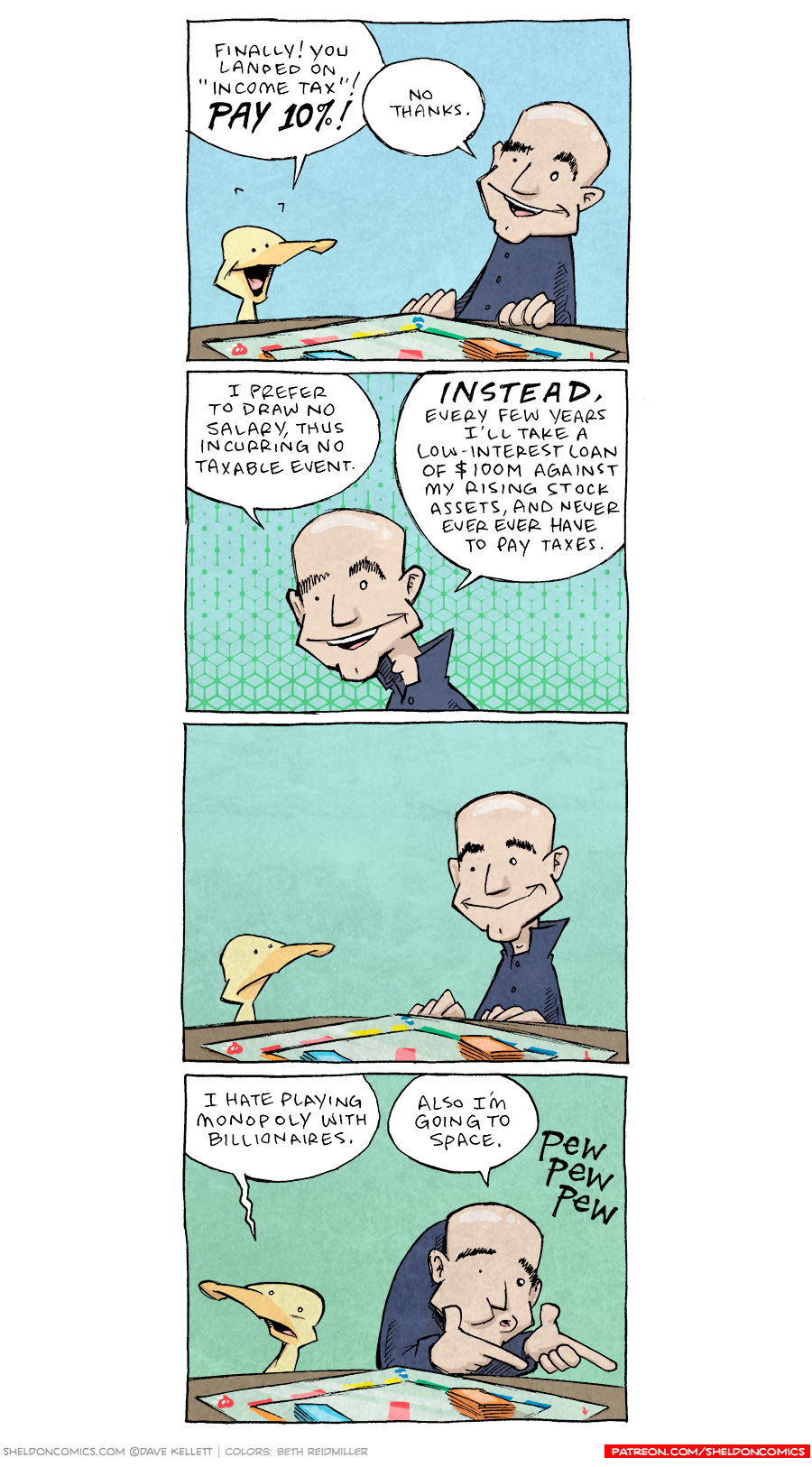 Monopoly with Billionaires - Sheldon® Comic Strip