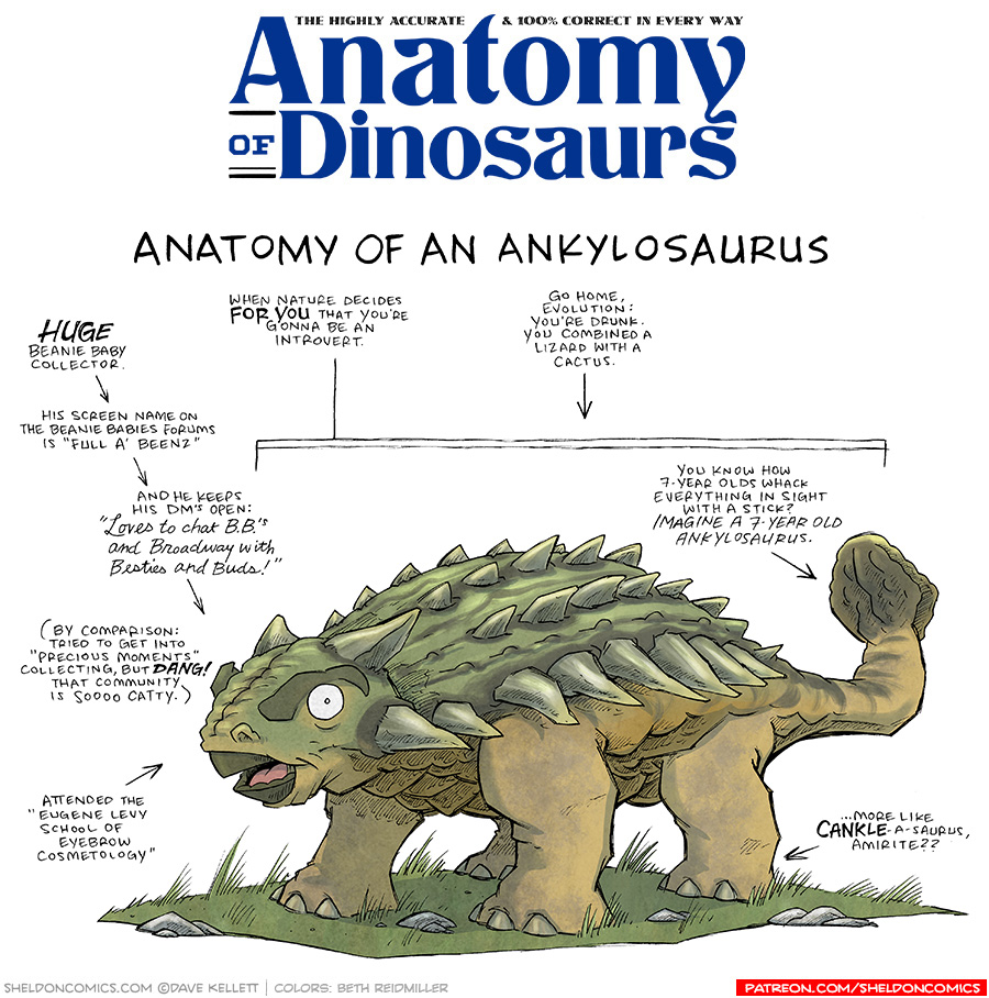 Anatomy of Ankylosaurus - Sheldon® Comic Strip